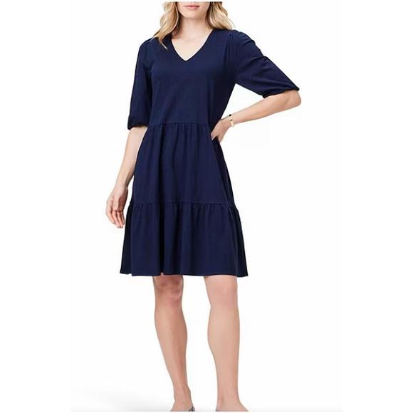 NIC+ZOE | Dresses | New Nic Zoe V Neck Elbow Sleeve Tiered Dress In ...